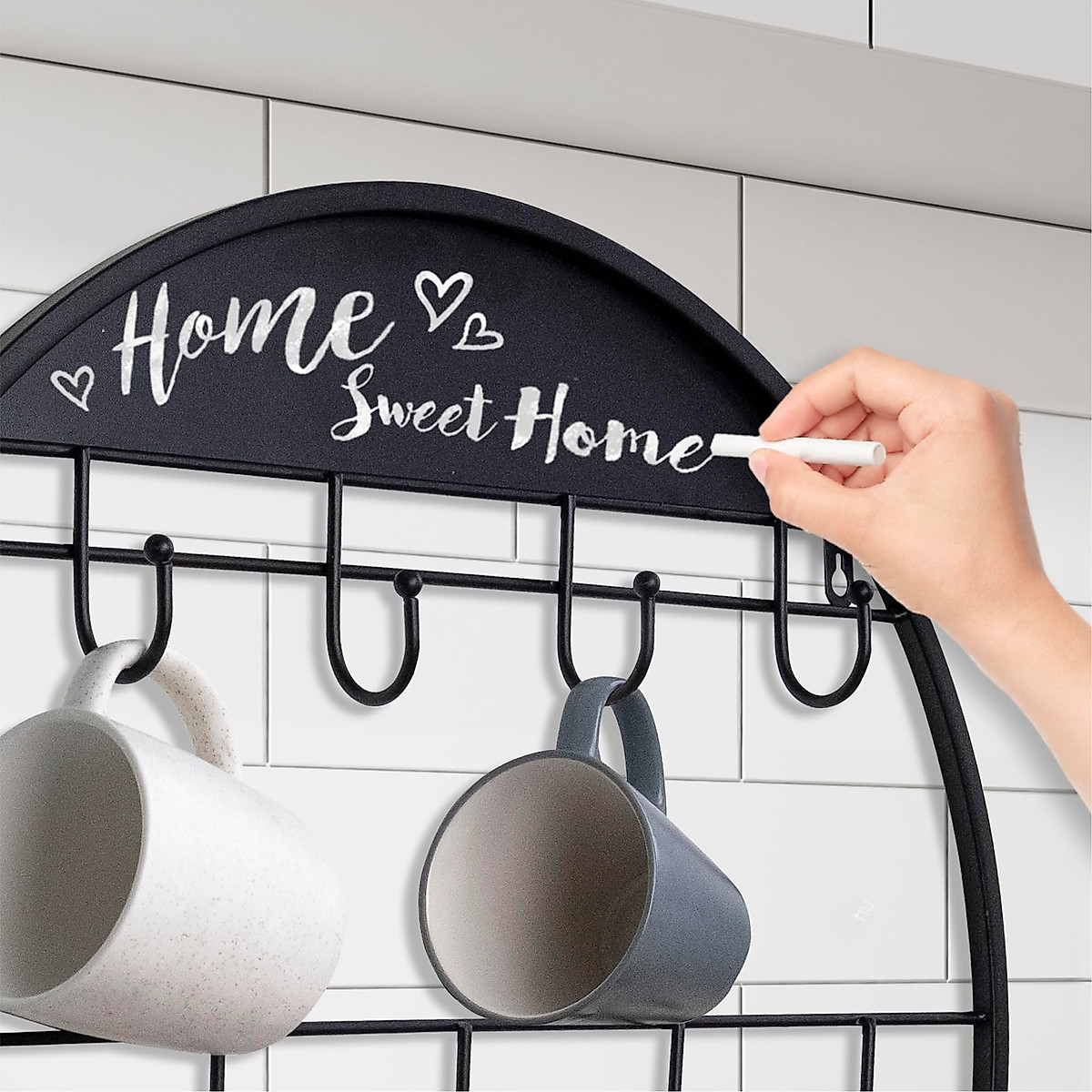 AJART Coffee Mug Rack (22.8"/13 Hooks) Large Organizers and Storage Coffee Mug Holder Wall Mounted