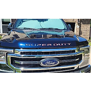 Decal Mods (2017-2022) Hood Grille Decal Sticker Letter Inserts Inlays (Thin) for Ford F250 F350 F450 Super Duty (American Flag) - Worn