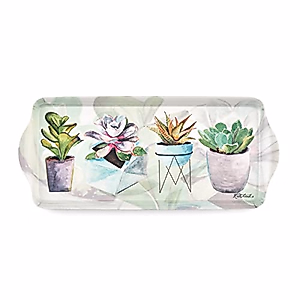 Pimpernel Succulents Collection Sandwich Tray | Serving Platter | Crudité and Appetizer Tray | Made of Melamine | Measures 15.1" x 6.5" | Dishwasher Safe