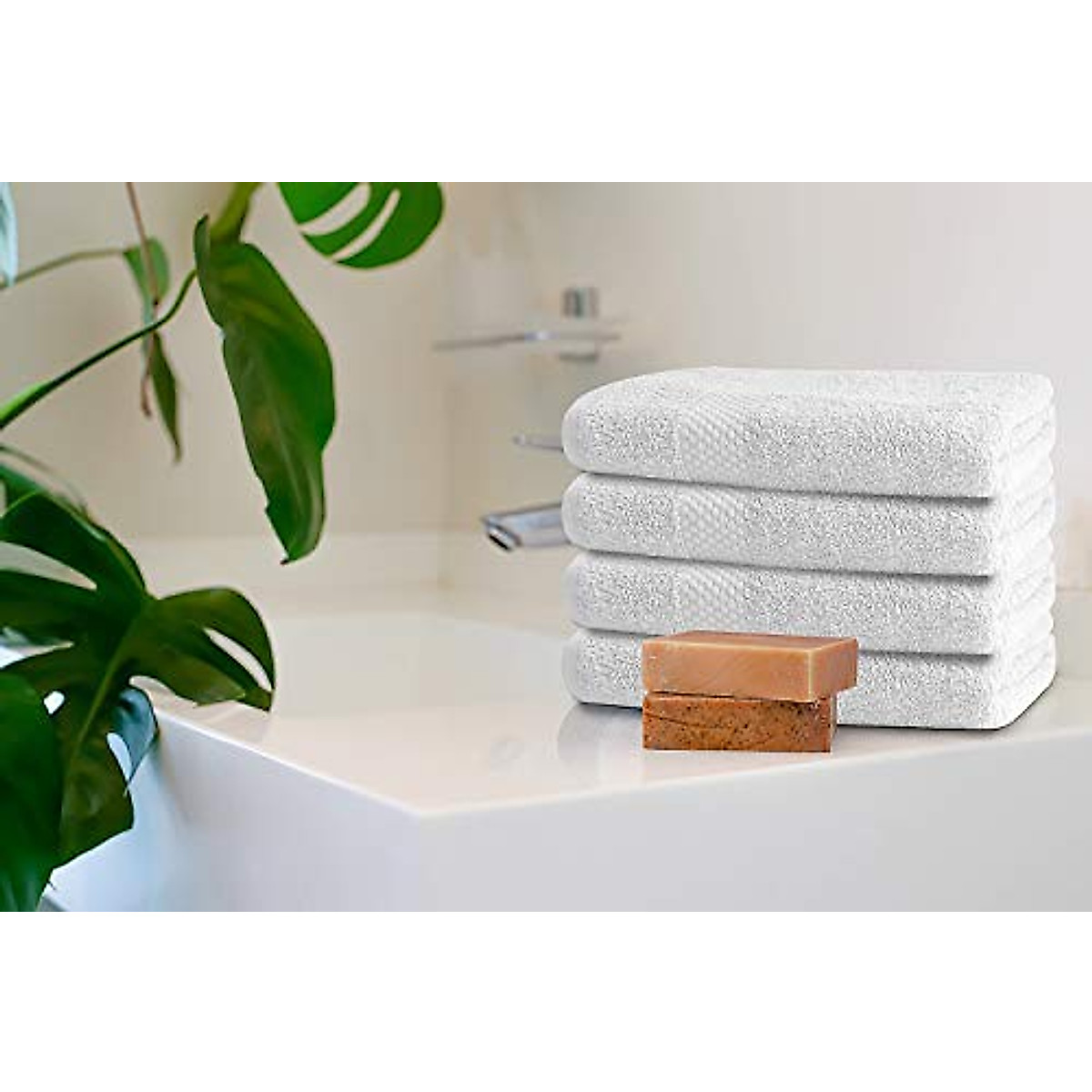 Zuperia Bath Towels 24 x 48 inches, Set of 6 - Ultra Soft 100% Combed Cotton White Towels, Highly Absorbent Daily Usage Bath Towel Set Ideal for Pool, Home, Gym, Spa, Hotel - (White)