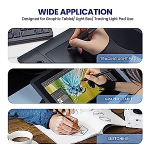 SereneLife Two-Finger Glove for Graphics Drawing Tablet - Designed for Graphic Tablet/Light Box/Tracing Light Pad Use Great Air Permeability and Strong Tensile Resistance