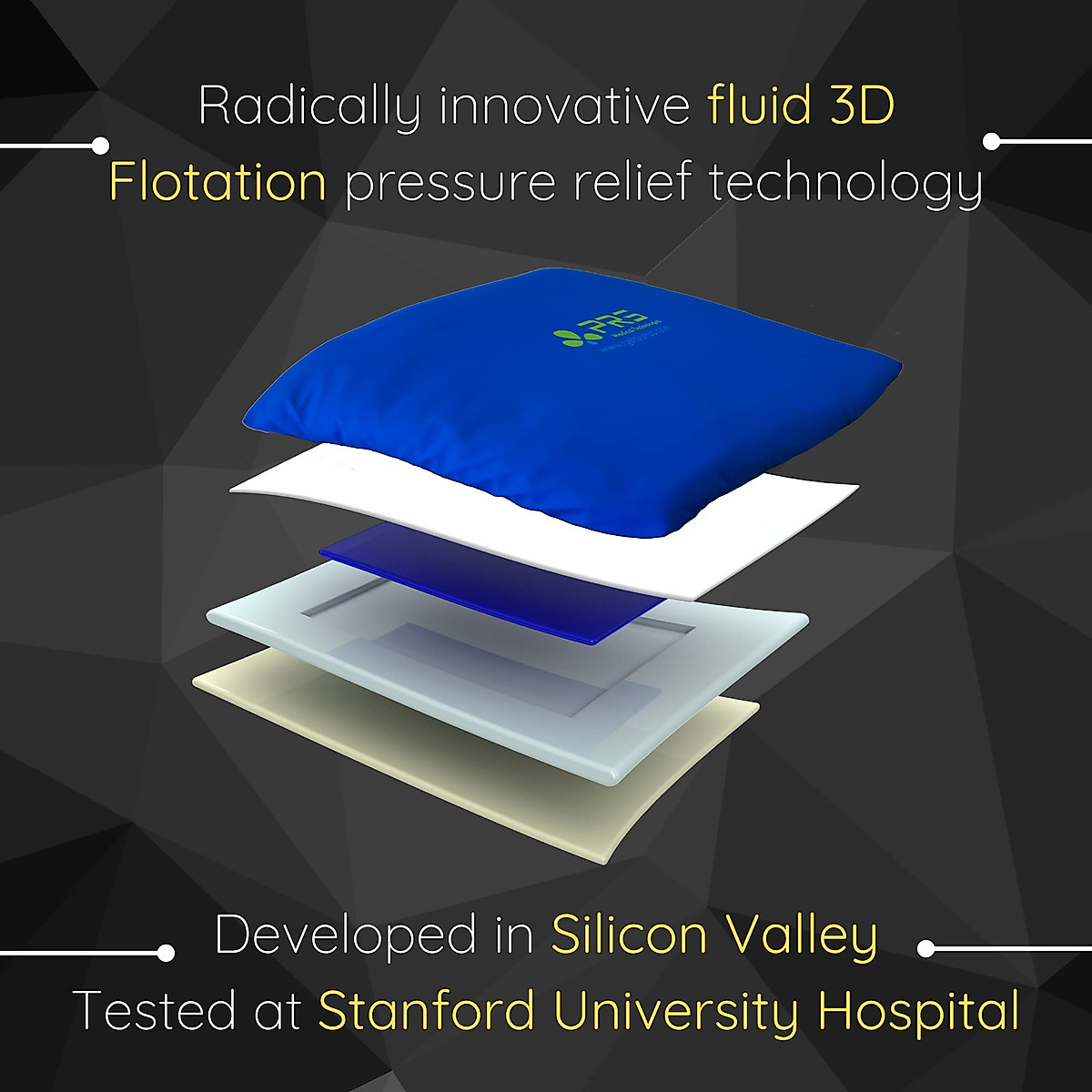 PURAP Pressure Relief Wheelchair Cushion for Bedsores with Advanced Fluid 3D Flotation Technology – Fits Wheelchairs, Recliners, Lift Chairs – Blue 18 x 20 x 1.5 inches