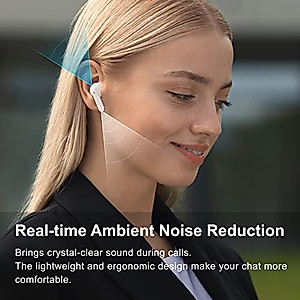 Edifier X2 Bluetooth Wireless Headphones Earbuds with Microphone, Lightweight Stereo in Ear Earphones 28H Playtime with Charging Case, White