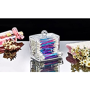 Boxup Canister Set Organizer with Bathroom Jars Canisters for Cotton Ball Swab Pad Storage Dispenzer Set of 3