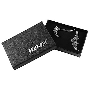 HZMAN Stainless Steel Ear Cuff Earrings for Women Piercing Men Stud Dragon Punk Wrap (Bat)