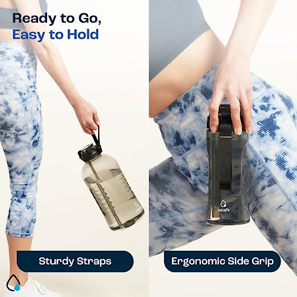 AQUAFIT 24oz Water Bottle with Straw & 2-in-1 Lid - BPA-Free, Durable, Reusable, Stylish, Motivational