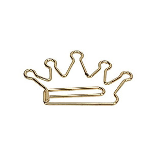 100Pcs Crown Shape Paper Clips Gold Creative Bookmarks Note Clip Marking Document Organizing Clip Stationery Supplies(#1)