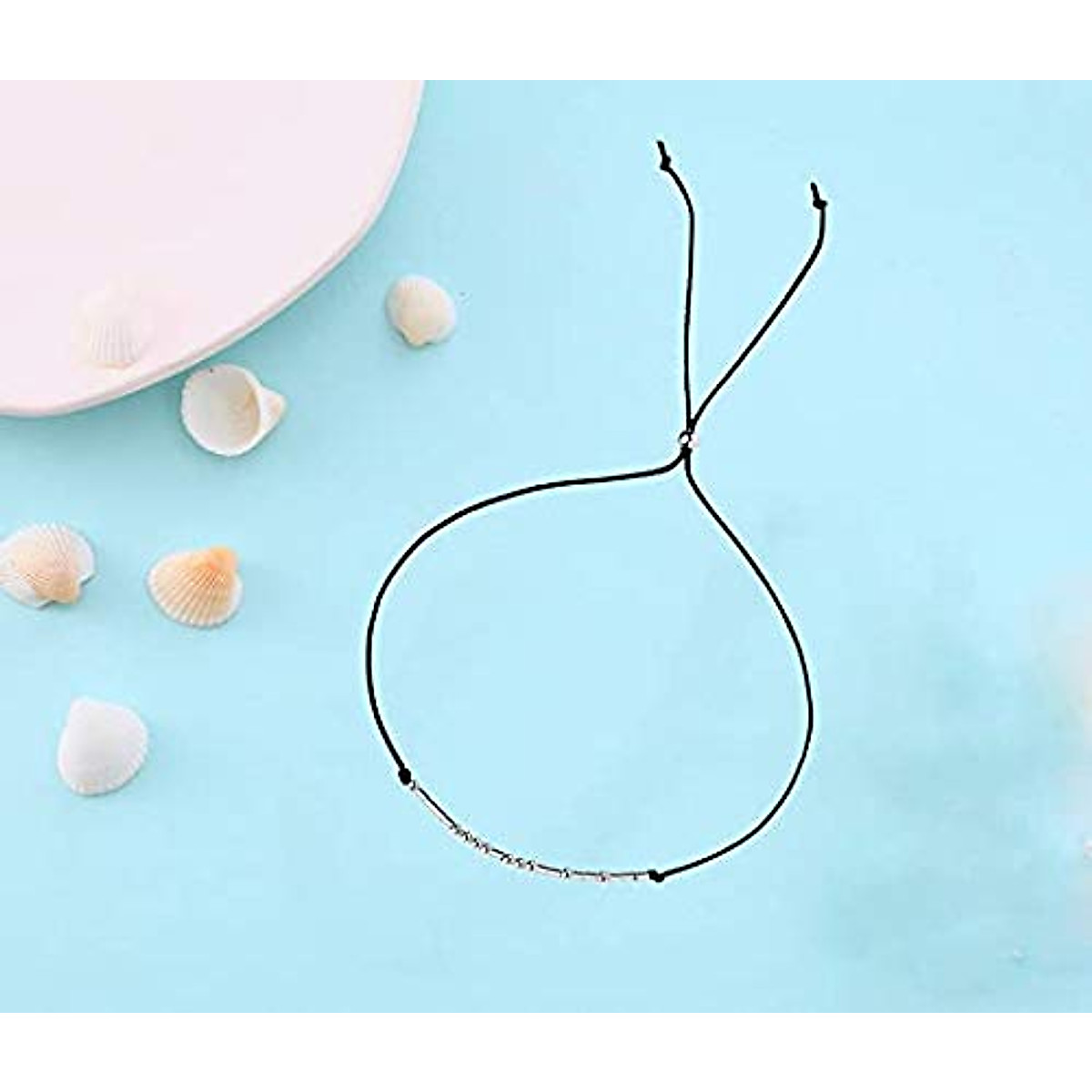 Lcherry Believe Morse Code Bracelet Handmade Beads on Silk Cord Bracelet inspirational Gifts for Women