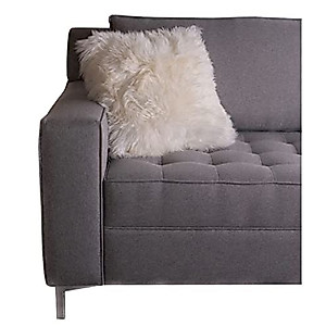 Snoozy Woolies Natural Australian White Sheepskin Fur Pillow Cover (not Filled) 45 * 45cm (18 * 18 Inch)- Decorative Cushion Covers, Shaggy White Pillow, Soft Fuzzy Pillow Case, Chair pad