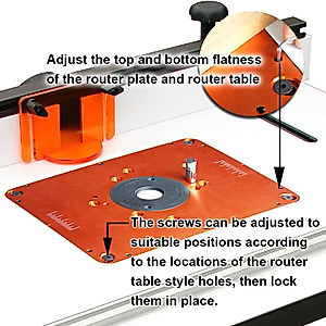 O'SKOOL Precision Aluminum Router Table Insert Plate, Router Templates With Pre-Drilled Adapt to Multiple Routers of Different Model