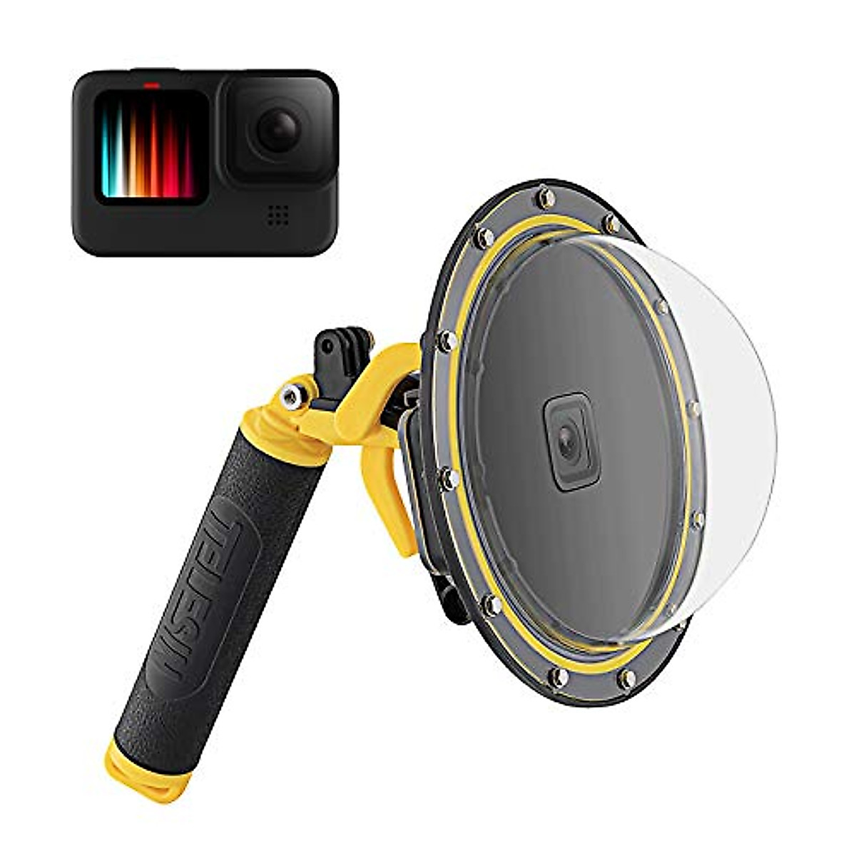 TELESIN Dome Port for GoPro Hero 11 Hero 10 Hero 9 Black, Underwater Dive Case Camera Lens Cover Protector with Waterproof Housing Case, Pistol Trigger, Floating Hand Grip for Go Pro 10/9 Accessories