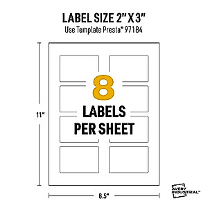 Avery UltraDuty GHS Labels, Waterproof, 2 X 3 Inch Rectangle Printable Labels, Pack of 4000 White Labels for Use with Pigment Inkjet Printers