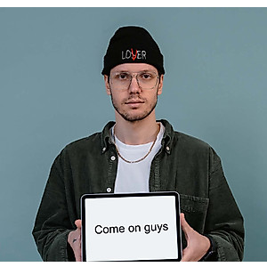 jiaozhen Cuffed Beanie Hats for Women, Knitted beanieie - Unisex Embroidery Skull Cap, Warm Hats,Lightweight Beanies Black