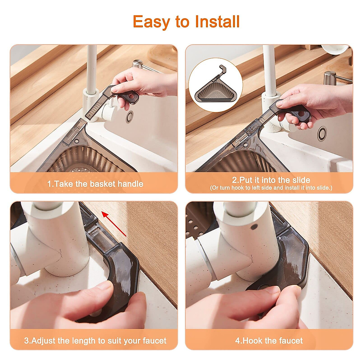 COSOOS 2 Stretchable Sink Drain Baskets for Most Kitchen Sinks, Swan Strainer Basket for Draining Residuum, Washing Fruit, Drip Drying Sponge, Easy to Clean, Kitchen Gadgets