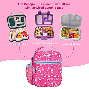 Bentgo Kids Insulated Lunch Tote - Water-Resistant, Reusable, Lightweight & Durable Lunch Bag with Water Bottle Holder & Mesh Pocket, Fits Lunch Box & Water Bottle - Ideal for Ages 3+ (Rainbow)