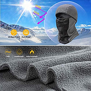 Balaclava for Women Men Winter Ski Face Mask Breathable Windproof Thermal for Motorcycle Riding Cycling in Cold Weather Gray