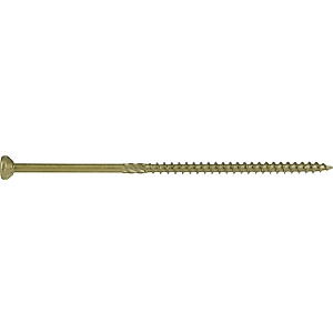 Power Pro 48617 Wood Screws, #10 x 5", Premium Outdoor Deck Screws, Rust Resistant, Epoxy Coated Bronze, 5lb Tub, 213 pcs