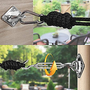 Sun Shade Sail Hardware Kit 5 Inch for Triangle Rectangle Outdoor Sun Shade Sails Installation in Patio Lawn and Garden, Anti-Rust Stainless Steel Sail Shade Hardware Kit of Heavy Duty (40Pcs)