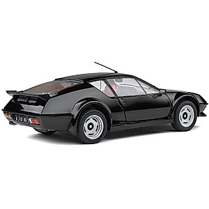 1983 Alpine A310 Pack GT Noir Irise Black with Red Interior 1/18 Diecast Model Car by Solido S1801205