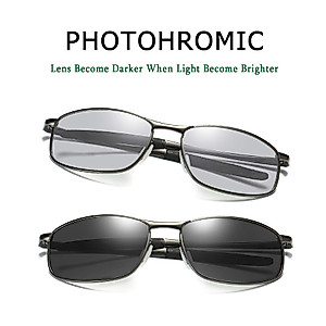 FEISEDY Classic Polarized Photochromic Sunglasses Driving Photosensitive Glasses B2444