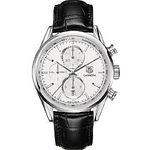 Carrera Men's Watch Face Color: Silver, Band Color: Black