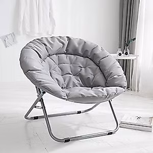Urban Shop Canvas Oversized Polycanvas Saucer Chair, Grey