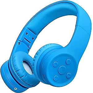 YUSONIC Bluetooth Headphones for Toddler, Toddler Wireless Headphones for Baby Kids with Sharing Port, Kids Headphones with Mic for Boys Girls Travel ipad Amazon fire Cellphone (Blue 2)