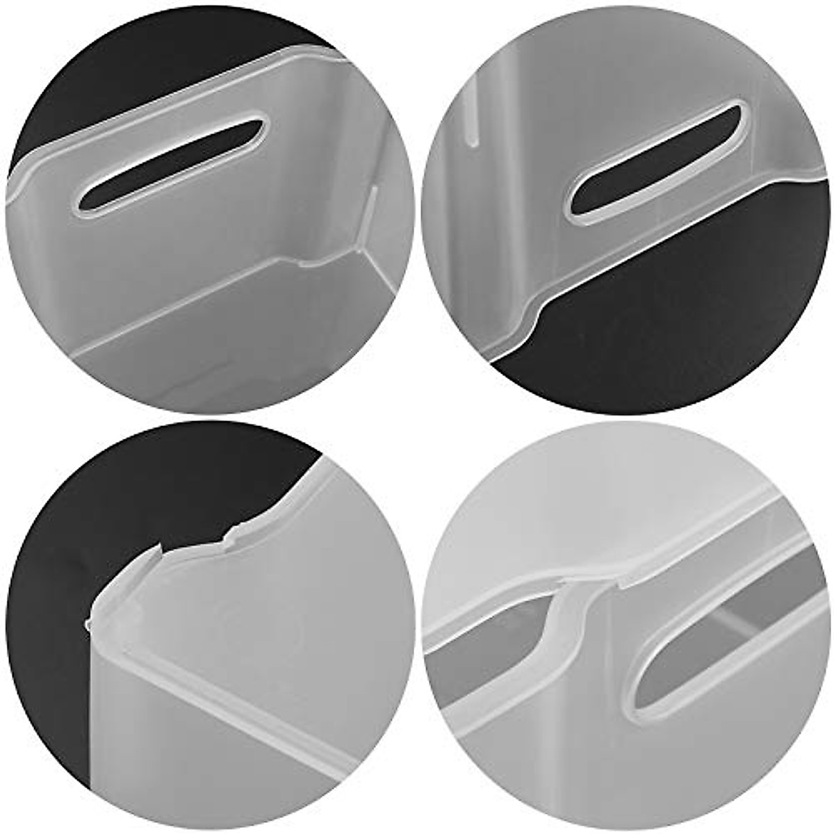 Tyminin Plastic Stackable Fridge Storage Basket Freezer Bin Organiser, Matte Transparent, 4 Packs