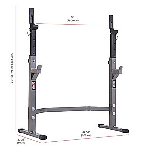 Body Champ Olympic Weight Bench with Squat Rack Included, Two Piece Set, Workout Bench, Versatile Strength Training Equipment for Home Gym, PRO3900, Grey