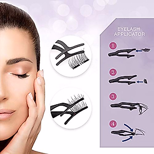 VASSOUL Dual Magnetic Eyelashes, 0.2mm Ultra Thin Magnet, Light weight & Easy to Wear, Best 3D Reusable Eyelashes with Applicator (8 PC with Tweezers)