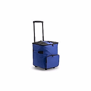 Eternal Living Collapsible Rolling Cooler with Wheels for Sand and Handle 50 Can Capacity Portable Ice Box Chest for Beach, Blue