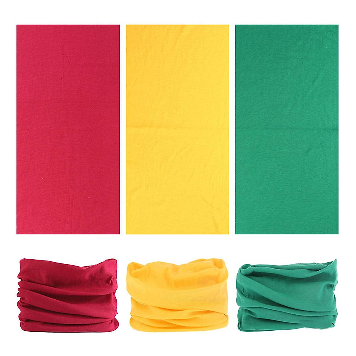 VANCROWN Neck Gaiter Headband Headwear Head Wrap Face Mask Magic Scarf Bandana for Men and Women (12PCS.Solid Color.4)