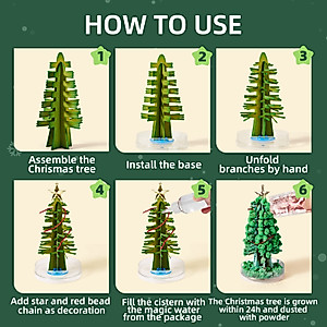 Mideer Magic Growing Crystal Christmas Tree, Presents Novelty Kit for Kids Funny Educational and Party Toys, Kids DIY Arts and Crafts, Science Kits Feel The Magical Growth of Xmas Ornaments