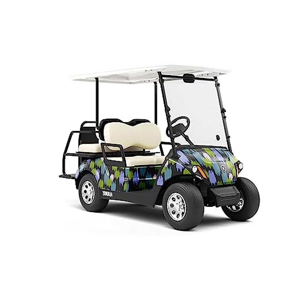 Rwraps Blue Abstract Allay Pain Gloss Vinyl Film Wrap 59in x 6in W/Application Card Vinyl Vehicle Car Film Sheet Roll