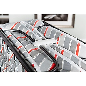 Pemberly Row Metal and Fabric Folding Bed in Gray with Memory Foam Mattress