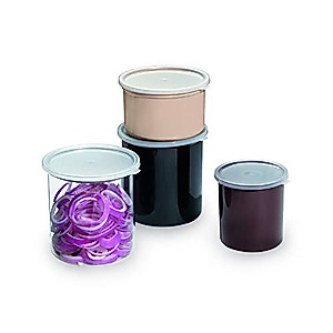 G.E.T. CR-0270-BK-EC Round Food Storage Crock w/ Lid, 2.7 Quart, Black (Set of 4)