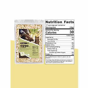 Korean Premium Dried & Sliced Daikon Radish 6 Ounce from Jeju Island, Korea 170 gram for Kimchi and Tea