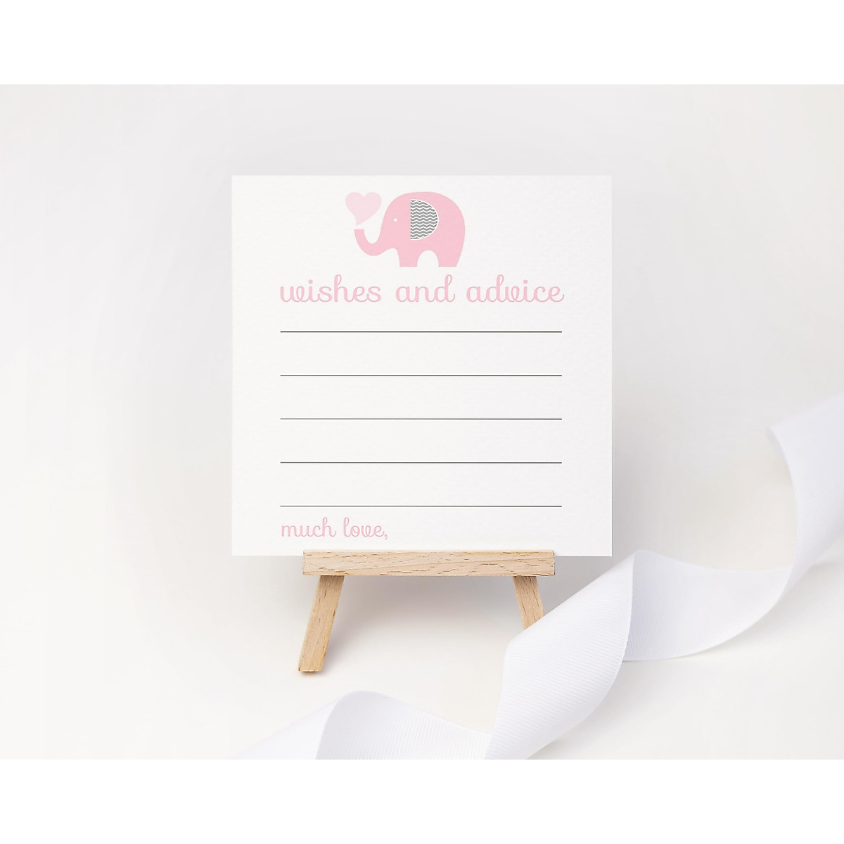 Pink Elephant Advice Cards, 25 Pack - Fun Baby Shower Game, Best Wishes Graduation Congratulations New Parents Advice Guest Book Alternative Birthday Time Capsule Cute Party Ideas