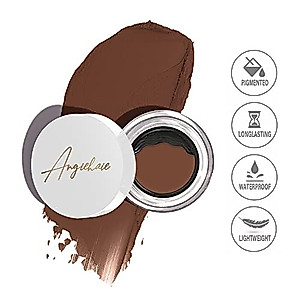Eyebrow Stamp Stencil Kit (Medium Brown) Eyebrow Pencil, Long-lasting Pomade Brow Definer, 24pc Eyebrow Stencils Thick and Thin, 2 Dual Ended Brush and Sponge Applicator for Natural & Perfect Make-up