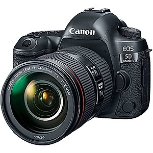 Camera Bundle for Canon EOS 5D Mark IV DSLR Camera w/ 24-105mm USM Lens + Digital TTL Flash, Backpack, 128GB High Speed Memory Card, Extra Battery + Professional Bundle (Renewed)