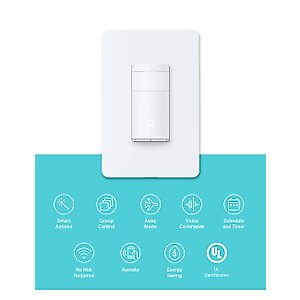 Kasa Smart WiFi Motion Sensor Switch, Single Pole, Needs Neutral Wire, 2.4GHz Wi-Fi Light Switch, Compatible with Alexa & Google Home, UL Certified, No Hub Required(KS200M),White,1-Pack