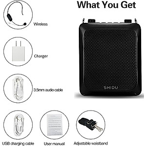 Wireless Voice Amplifier Bluetooth, Microphone Amplifier Wireless 25 Watt Sound System Portable with Mic, 2000mAh Rechargeable Lithium Battery for Teachers/Tour Guide S28