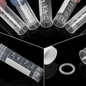 Cryogenic Vials 2ml - Cryo Tubes with Screw Caps - Self Standing Cryogenic Vial (2ml-Blue/(500pcs))