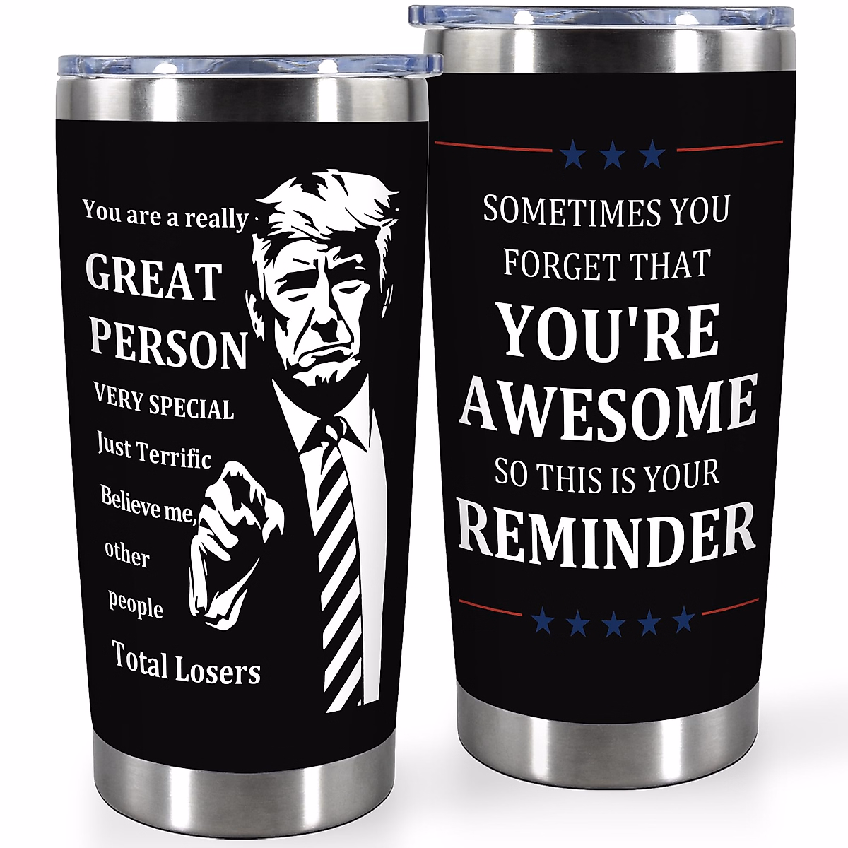 Travel Coffee Mug, Make Coffee Great Again 20ozTumbler for Men & Women, Thank You Appreciation Gifts, 20 Oz Stainless Steel Insulated Coffee Tumbler, Black