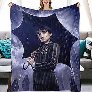 Jonshuas Yoga American Supernatural Comedy Horror Wednesday Throw Blanket, Fleece Halloween Blankets and Throws for Bed, Weighted Air Conditioned Blanket 40"*50" （100 * 130cm）