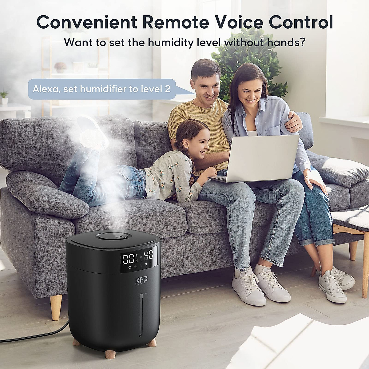 Humidifiers for Bedroom Large Room - Smart 8L Top Fill Cool Mist Humidifiers for Home, Nursery, Baby, Plant with Essential Oil Diffuser, Ultrasonic Air Humidifier with Adjustable 360° Rotation Nozzle