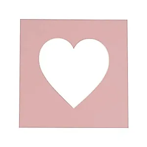 16x16 Mat Bevel Cut for 12x12 Photos - Precut Pink Heart Shaped Photo Mat Board Opening - Acid Free Matte to Protect Your Pictures - Bevel Cut for Family Photos, Pack of 1 Matboard Show Kit With Acid