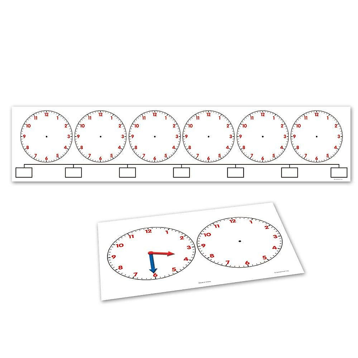 hand2mind Fraction Time Activity Set, Learn to Tell Time Fraction Manipulatives, Elapsed Time Clock, Analog Learning Clock, Telling Time Teaching Clock Activities, Manipulatives for Elementary School