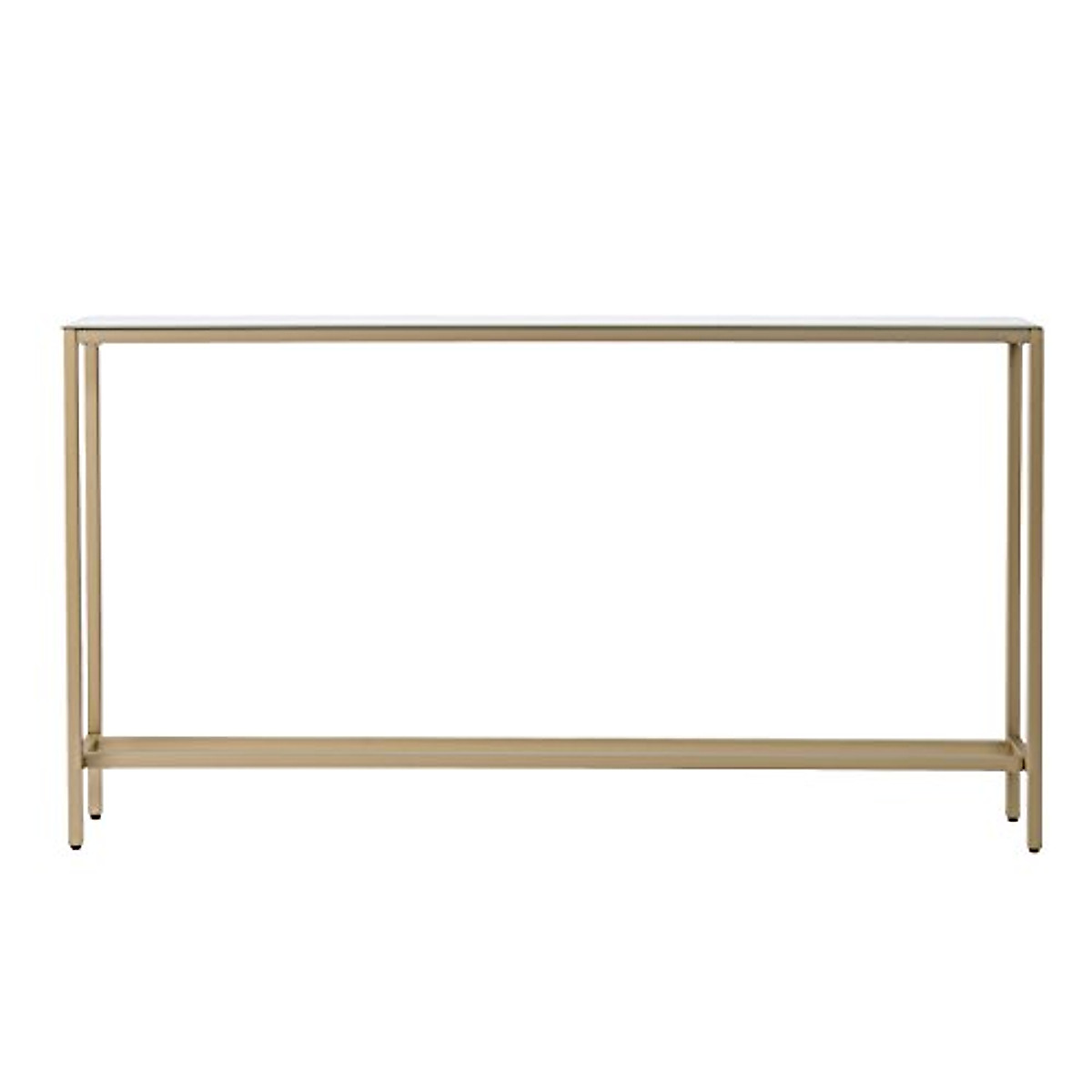 SEI Furniture Darrin Narrow Mirrored Top Console Table, 56", Metallic Gold