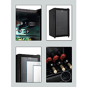 KRIB BLING Beverage Refrigerator Cooler 120 Can Freestanding Beverage Cooler with Adjustable Shelving Glass Door for Beer Soda or Wine for Home Office or Bar